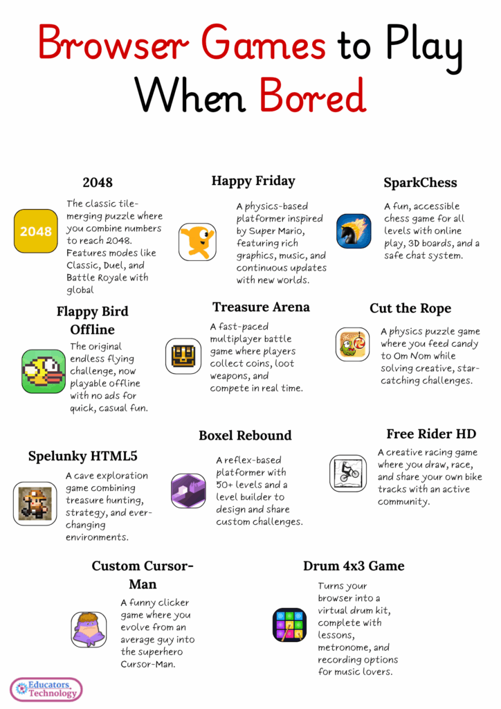 Some Great Google Browser Games to Play When Bored - Educators Technology