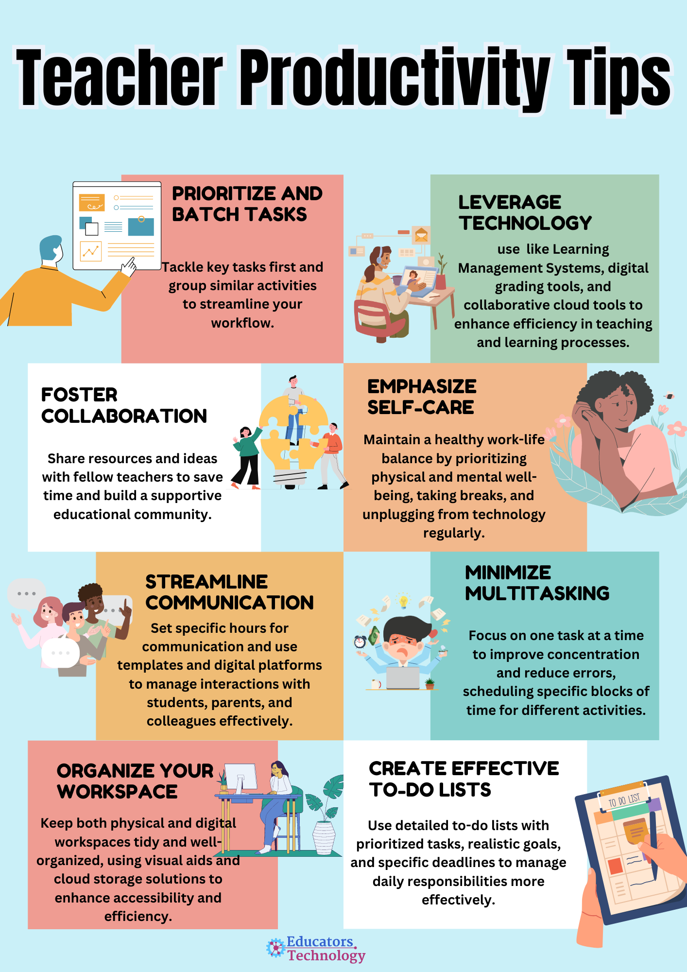 10 Important Teacher Productivity Tips - Educators Technology