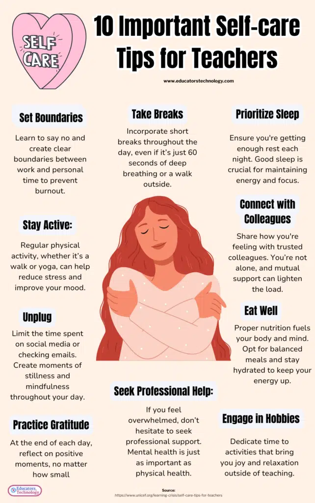 10 Important Self-care Tips for Teachers - Educators Technology